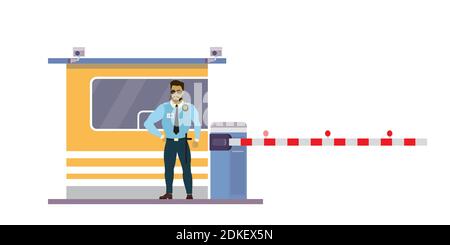 toll booth isolated cartoon vector illustration in flat style Stock ...