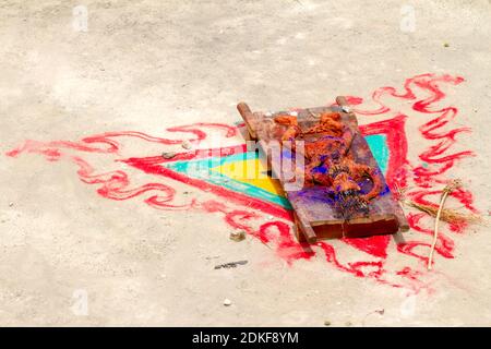 Dough effigy used in mystical Buddhist rituals of sacrifice in the name ...