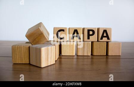 CAPA corrective and preventive actions symbol. Concept words CAPA ...