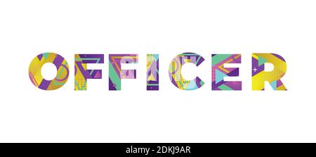 The word POLICE concept written in colorful abstract typography. Vector ...