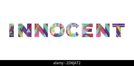 The word Innocence concept written in colorful abstract typography ...