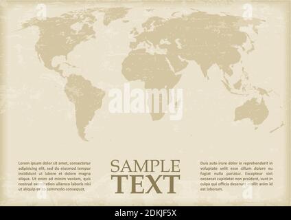 Old vintage world map vector illustration Stock Vector Image & Art - Alamy