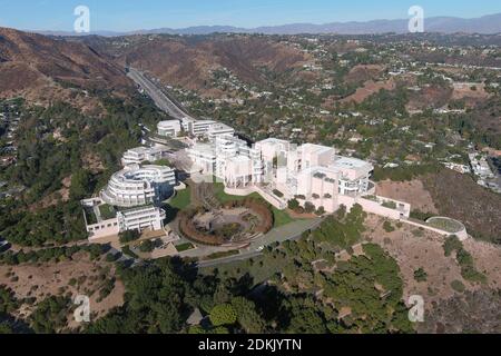 AERIAL VIEW. J. Paul Getty Museum at the Getty Villa. Malibu, Los ...