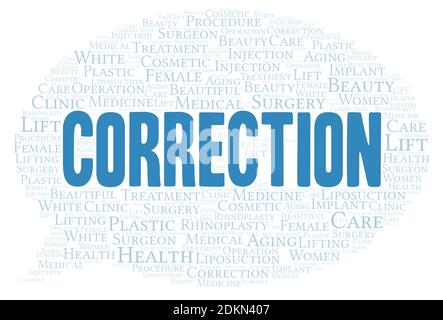 Correction typography word cloud create with text only Stock Photo - Alamy