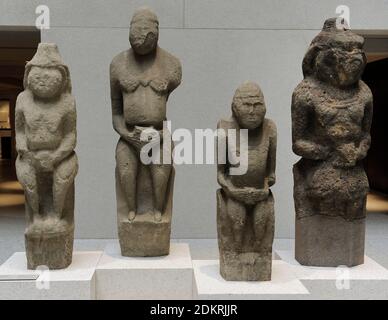 Cuman stone figures of men and women. 12th century AD. The Cumans were ...