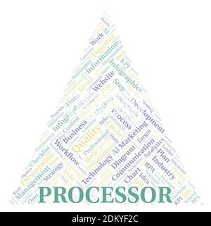 Processor typography word cloud create with text only Stock Photo - Alamy