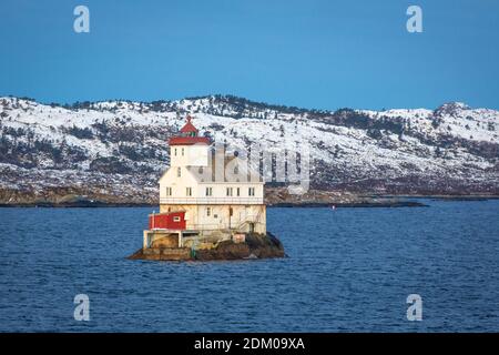 Old lighthouse Stabben Fyr near Florø in Norway Stock Photo - Alamy
