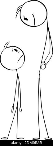 Stickman businessman character looking up and surprised, vector cartoon ...