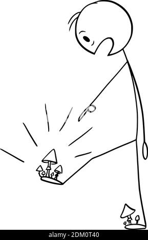 A cartoon illustration of a mushroom looking sick Stock Vector Image ...