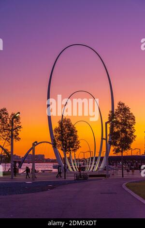 Night view of Spanda sculpture in Perth, Australia Stock Photo - Alamy