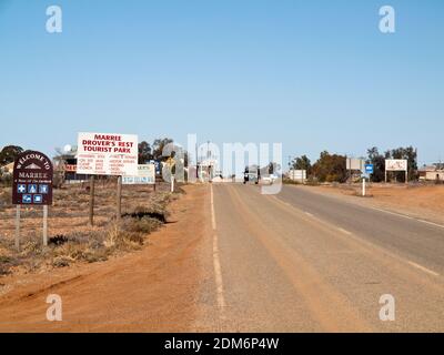Road signs on the Oodnadatta Track leading out of Marree in Outback ...