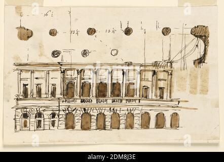 Elevation of a town mansion, Giuseppe Barberi, Italian, 1746–1809, Pen ...