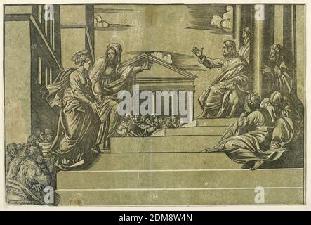 Martha and Magdalen Ascending the Steps of the Temple, 1550/70 Stock ...