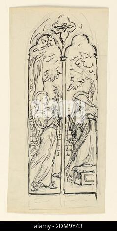 The Annunciation. Pen and ink drawing Stock Photo - Alamy