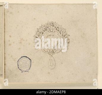 Design for a Brooch with Oval Diamond, Pen and sepia on paper, A ...