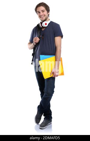 Junger Mann jung stehen Ganzkörper lachen Jugendlicher Muskeln muskulös ...