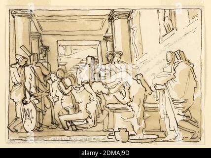 Sketch Funereal or Deathbed Scene in Classical Interior. Research in ...