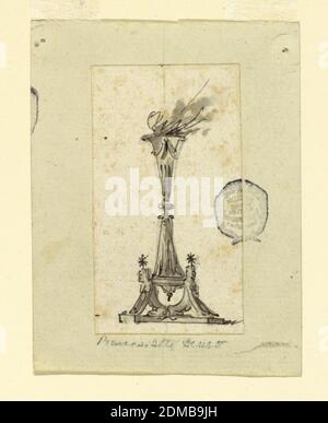 The Elevation of a Niche with Statue of a Man. The aedicule frame is ...