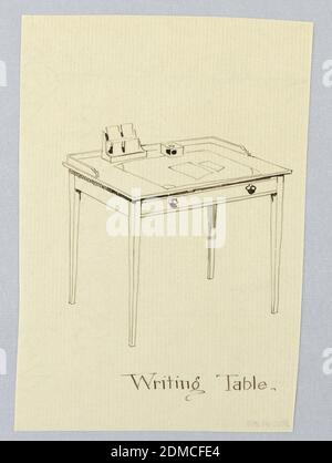 Design for Simple Rectangular Writing Table with WrapAround Backsplash ...