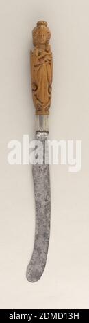 Knife. Scimitar-shaped blade with rounded end. Octagonal socket of ...