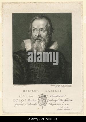Galileo Galilei portrait on Italy 2000 lira (1983) banknote closeup ...