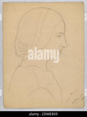 Portrait of Mary Kidder. Vertical rectangle. The sitter, head only, is ...