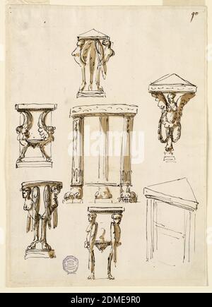 Drawing, Furniture Designs, ca. 1800 Stock Photo - Alamy