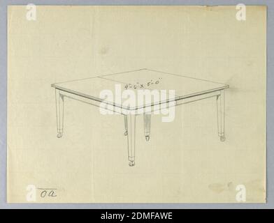 Drawing, Design for a Six-Legged Rectangular Dining Table, 1900–05 Stock Photo - Alamy