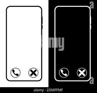 Accept and decline buttons app icon. UI/UX user interface. Yes or no click. Approve and delete ...