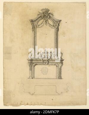 Drawing, Design for Mantelpiece; pen and ink, brush and wash on paper ...