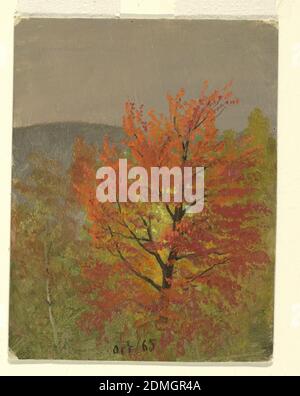 Drawing, Autumn Landscape; Frederic Edwin Church (American, 1826–1900 ...