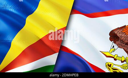 Waving American flag and flag of Seychelles Stock Photo - Alamy