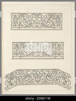 Designs for Three Ironwork Grills. Grillwork heavily ornamented with ...