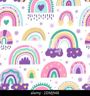 Cute Cloud seamless Pattern. Scandinavian Hand Drawn Style. Rainy Day. Dotted Background Stock ...