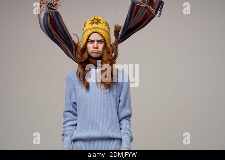 woman neck scarf cold handkerchief close-up Stock Photo - Alamy
