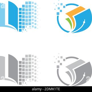 Digital book logo technology vector icon design Stock Vector Image ...