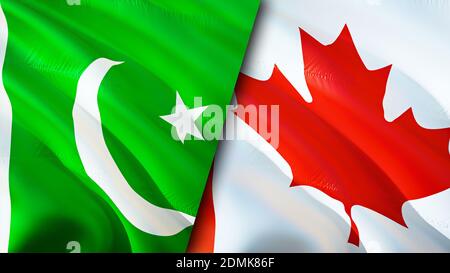 Waving flag of Pakistan and Canada Stock Photo - Alamy