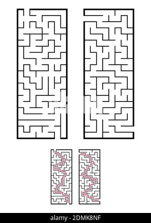 A set of two rectangular mazes with an entrance and an exit. Simple ...