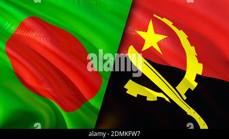 Angola and Botswana flags. 3D Waving flag design. Angola Botswana flag ...