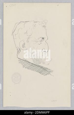 Gedney Bunce. Sketch of a male figure in profile Stock Photo - Alamy