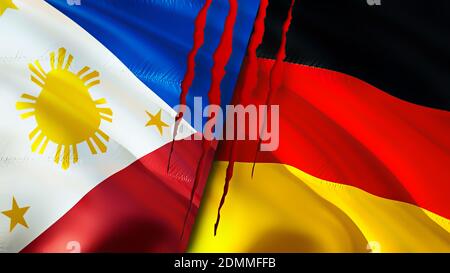Germany and Philippines flags. 3D Waving flag design. Germany ...