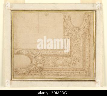 Drawing, Design for a Ceiling; Italy; pen and ink, brush and wash on ...