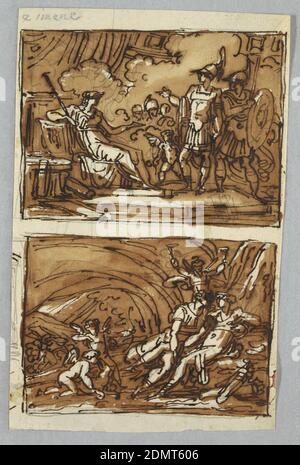 Drawing, Aeneas and Achates before Dido; the Love of Aeneas and Dido ...