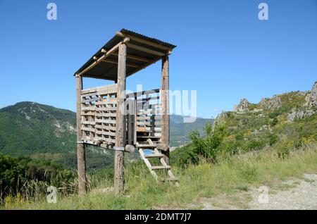 wooden tower for shooting Stock Photo - Alamy