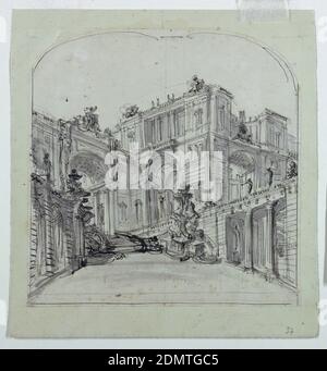 Drawing, Stage Design- Palace Architecture, early 18th century Stock ...