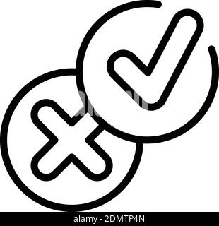 Approval and rejection line icon concept. Approval and rejection flat ...