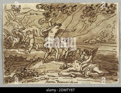 On verso: three architectural studies. Pen and ink, brush and brown ...