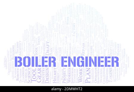 Boiler Engineer typography word cloud create with text only Stock Photo ...