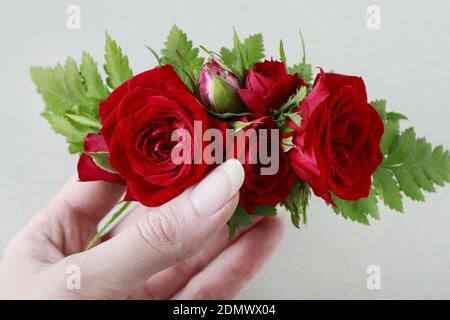 Florist at work: How to make a hair clip with fresh flowers and fern ...