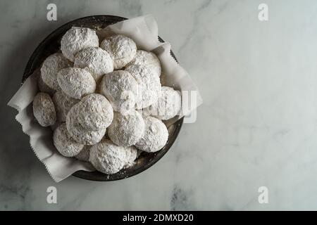 Toasted Almond Snowball Cookies Stock Photo - Alamy